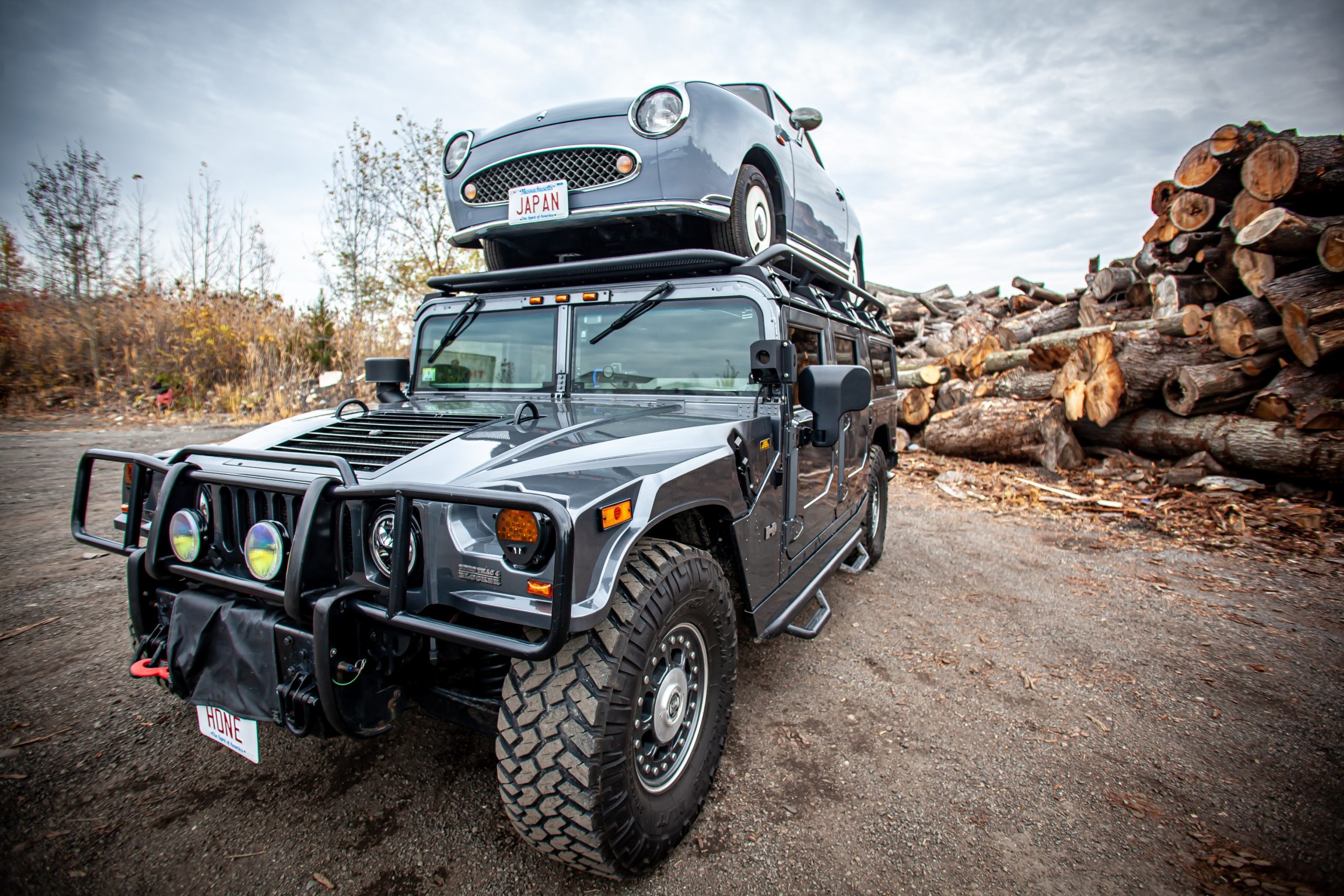 With a one-ton roof rack, your Hummer can tote around this adorable ...