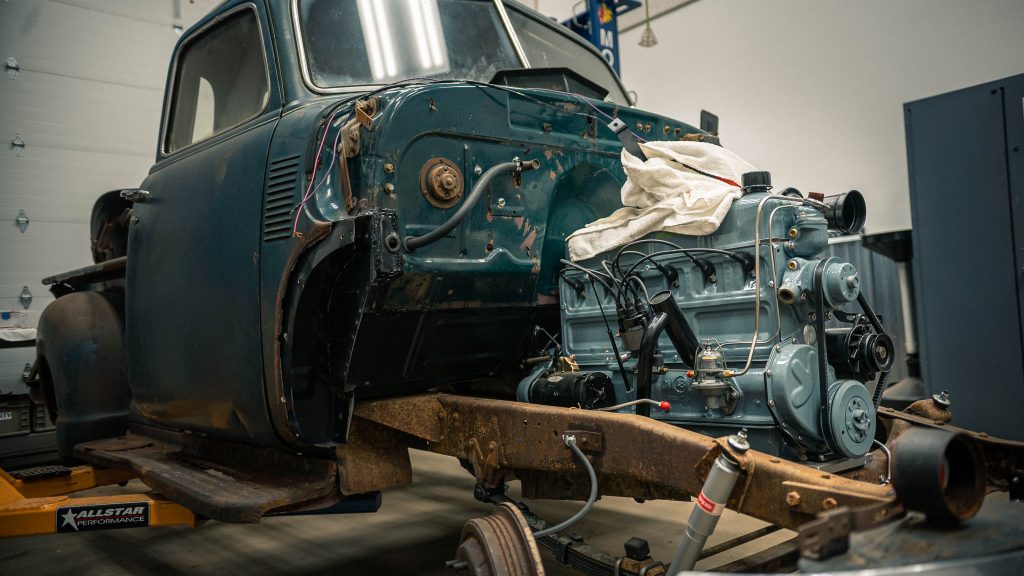 Putting the engine back in our 1950 Chevy pickup | Hagerty Media