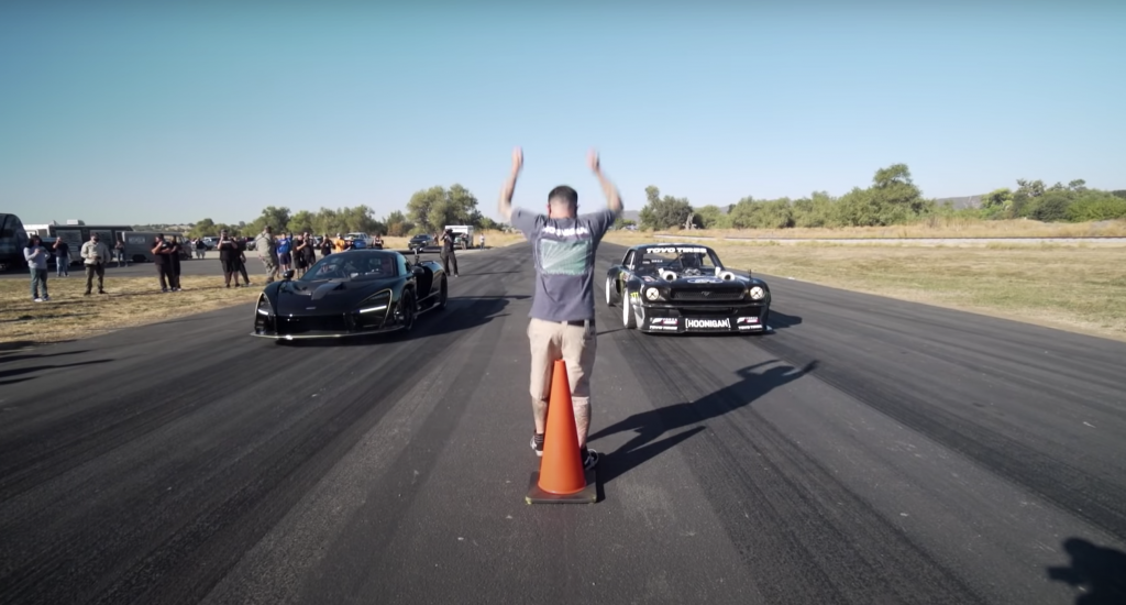 Ken Block's Hoonicorn Mustang stares down McLaren's Senna - Hagerty Media