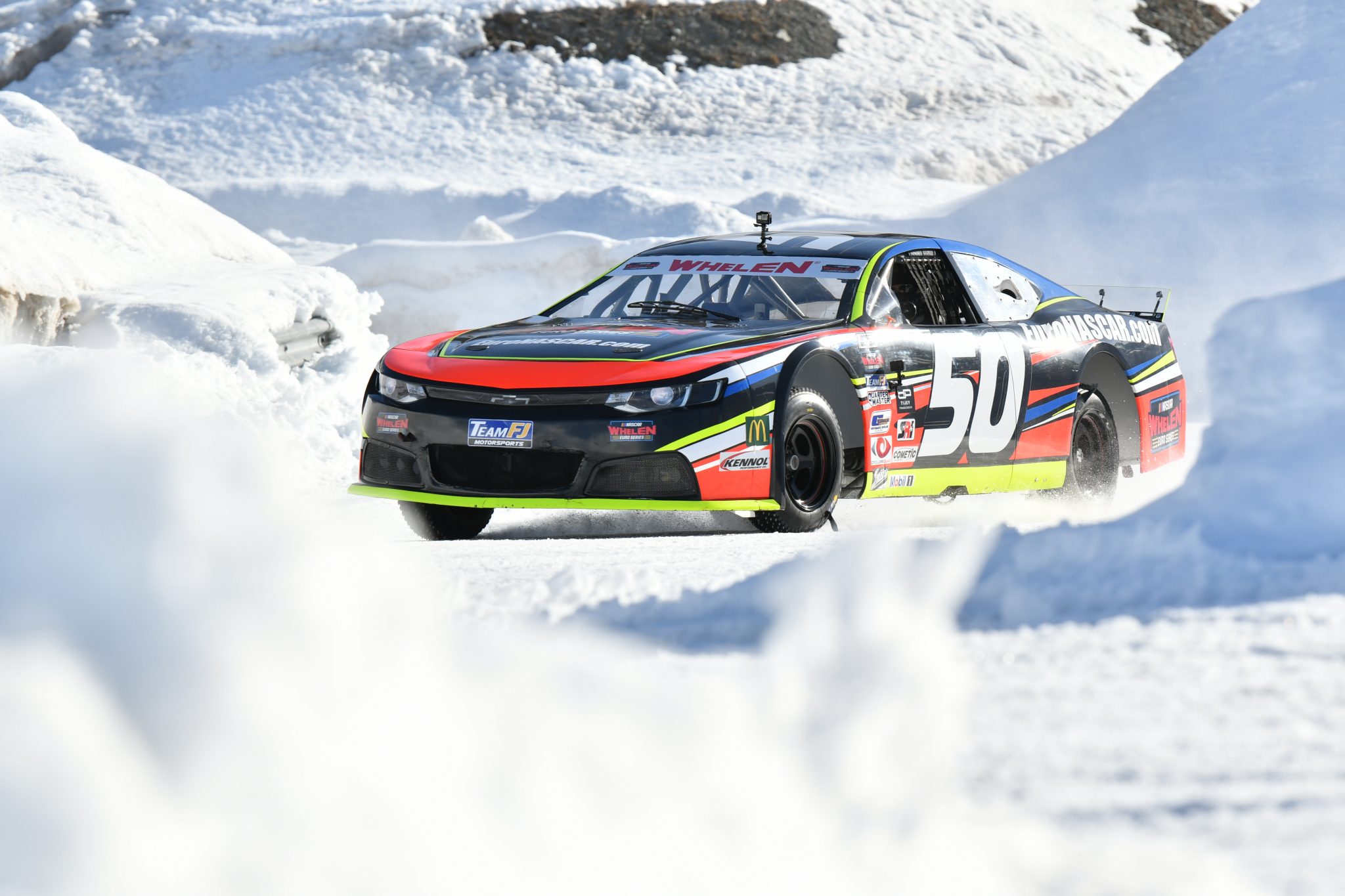 NASCAR ... on ice! Euro series experiments with a stocker in the snow ...
