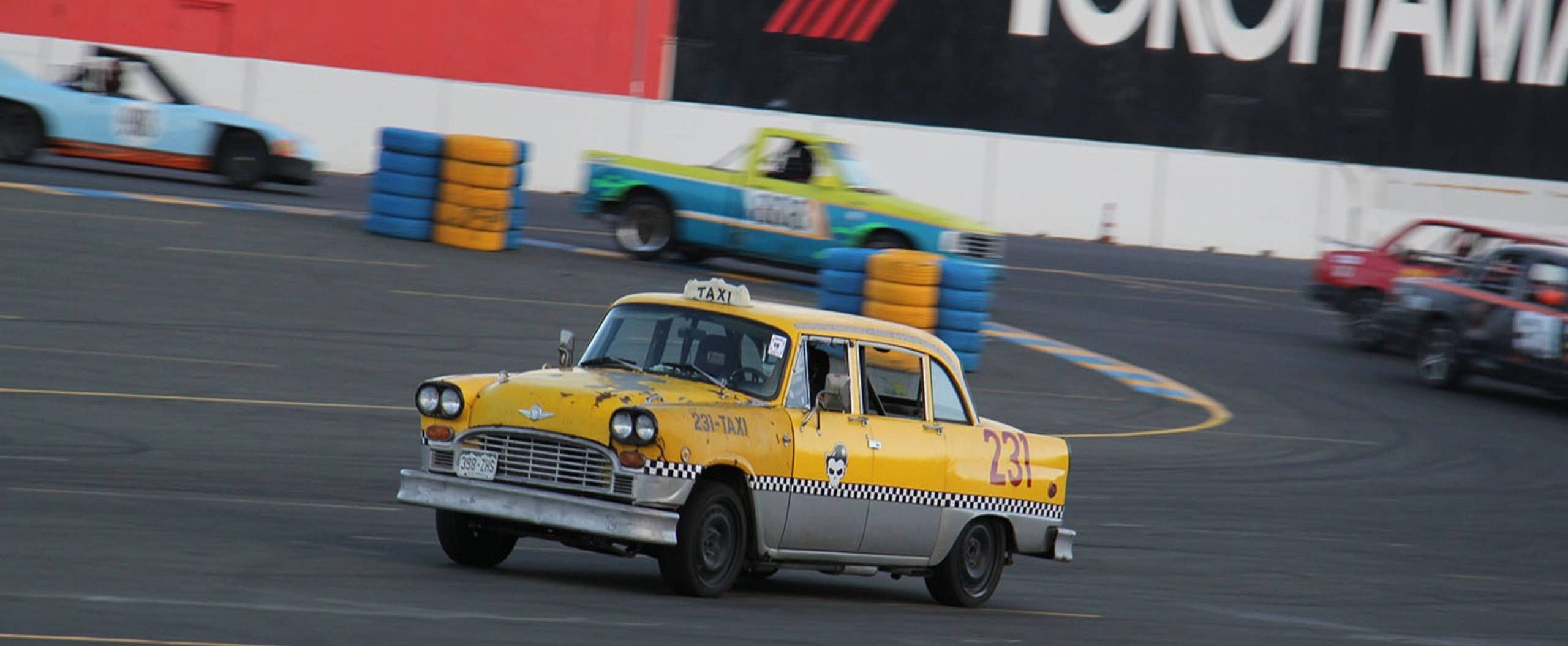 This Checker Cab race car has seen it all, and it can now be yours ...